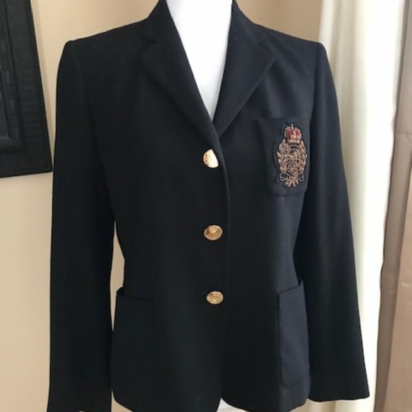 Lauren Ralph Lauren | Jackets & Coats | Ralph Lauren Black Crested ...